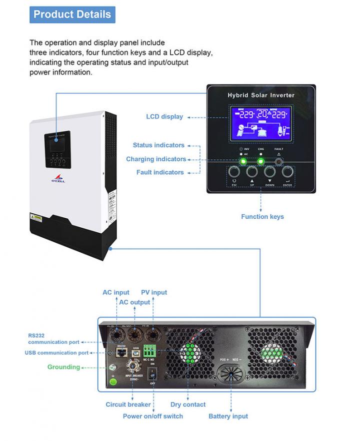 Off Grid Solar Inverter MPPT 3kw 5kw Hybrid Solar Inverter